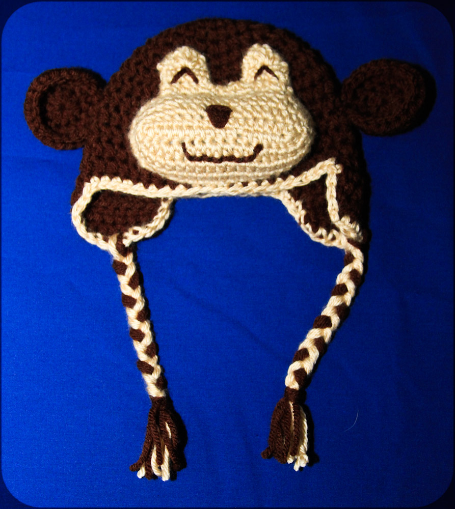 Monkey Face Earflap Hat Gift & Photography Prop Set - Made to Order on ...