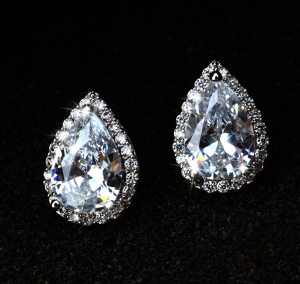 Fine Jewelry Collection: Water drop shaped diamond Earrings♥ on Storenvy
