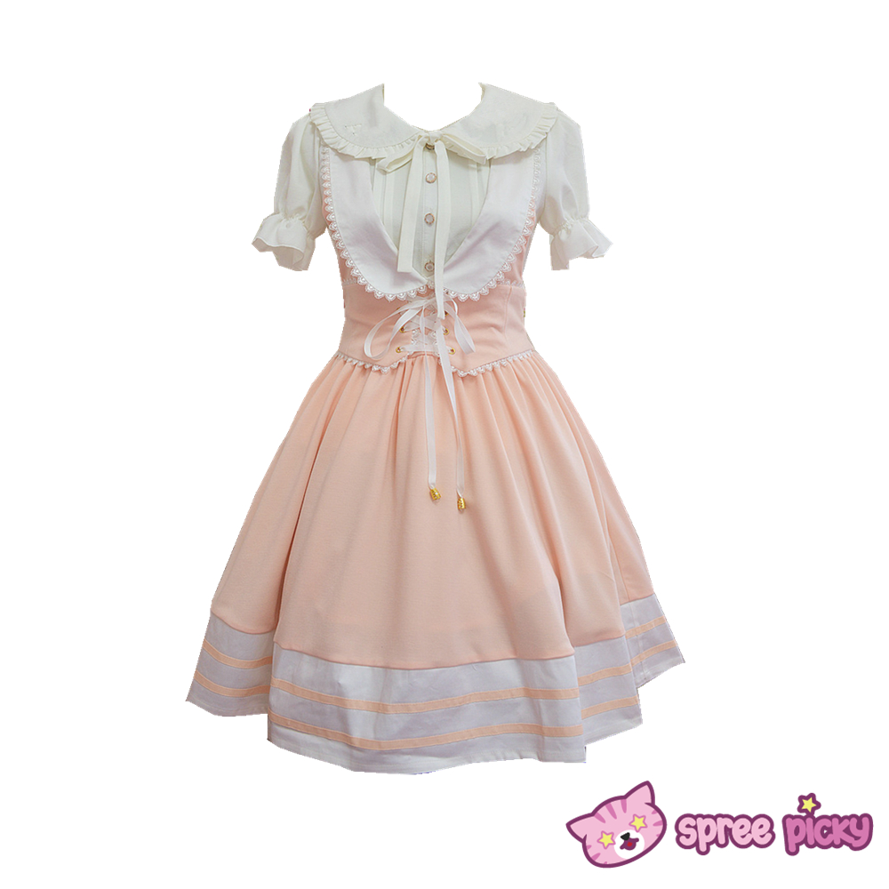 Light Orange School Uniform Suspender Skirt Only SP141083 · SpreePicky ...