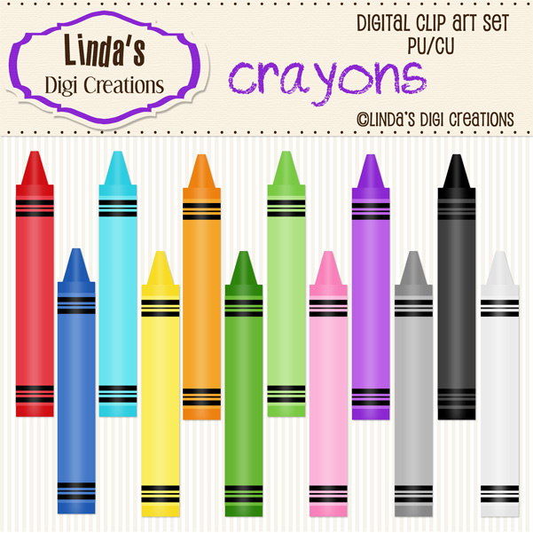 Crayons (Clip Art Set) · Linda's Digi Creations · Online Store Powered ...