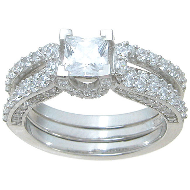 1.75 Ct Sterling Silver Interlocking Modern Bridal Ring Set *sz 7 ...