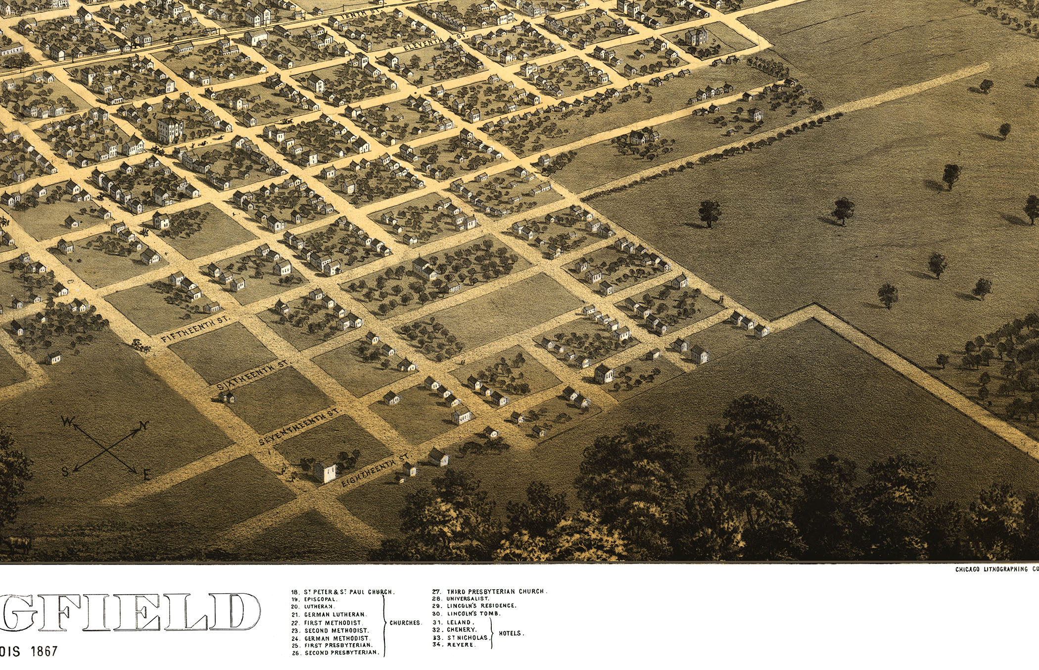 Historical Map Of Springfield Il