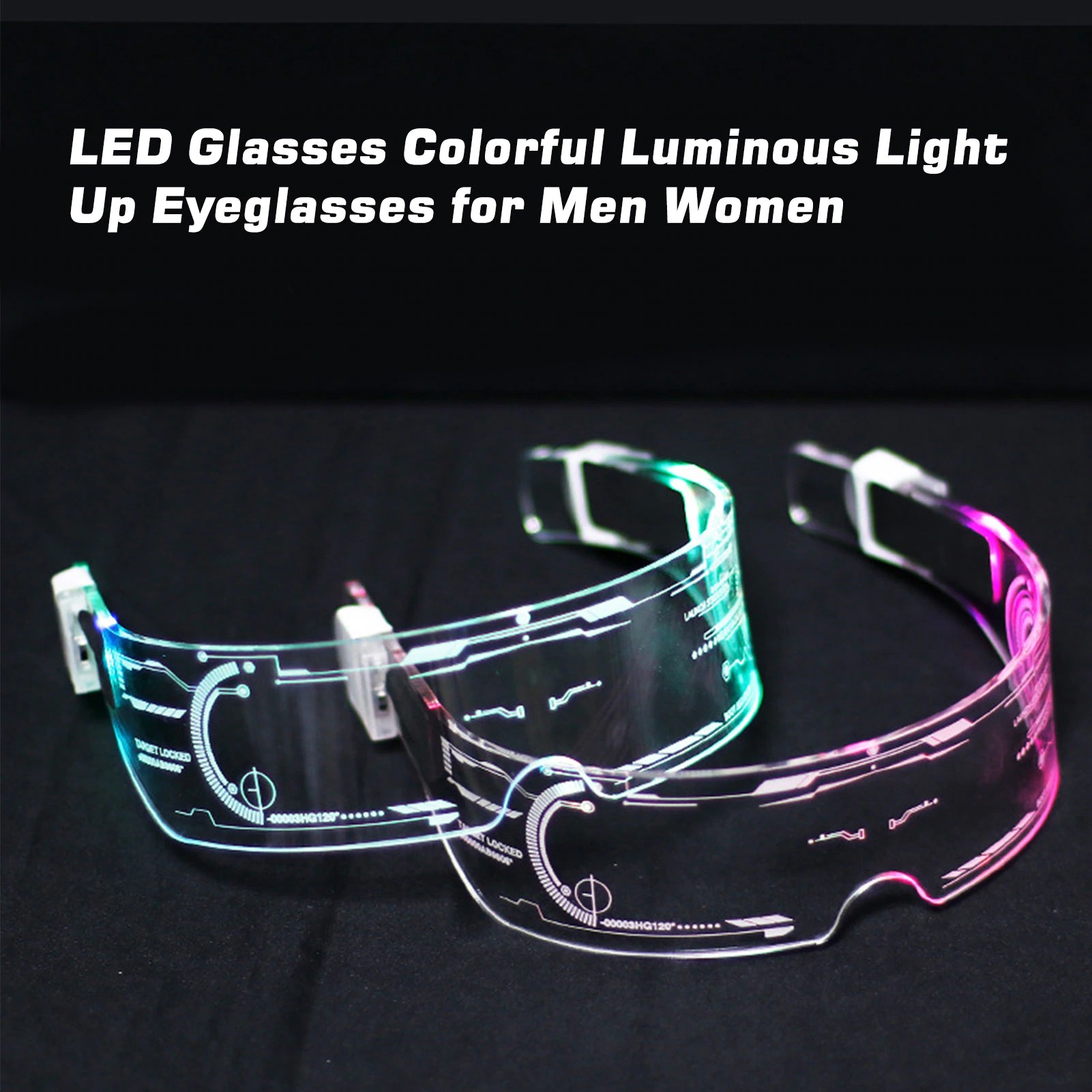 FREE SHIPPING: LED Luminous Glasses LED Glasses EL Wire Neon Light Up ...