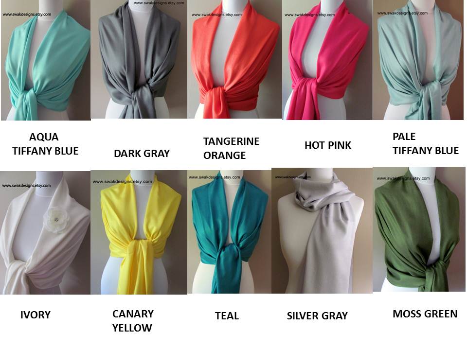 Pashmina Scarf Set - CHOOSE Any 4 colors - Bridesmaid Gift Idea ...