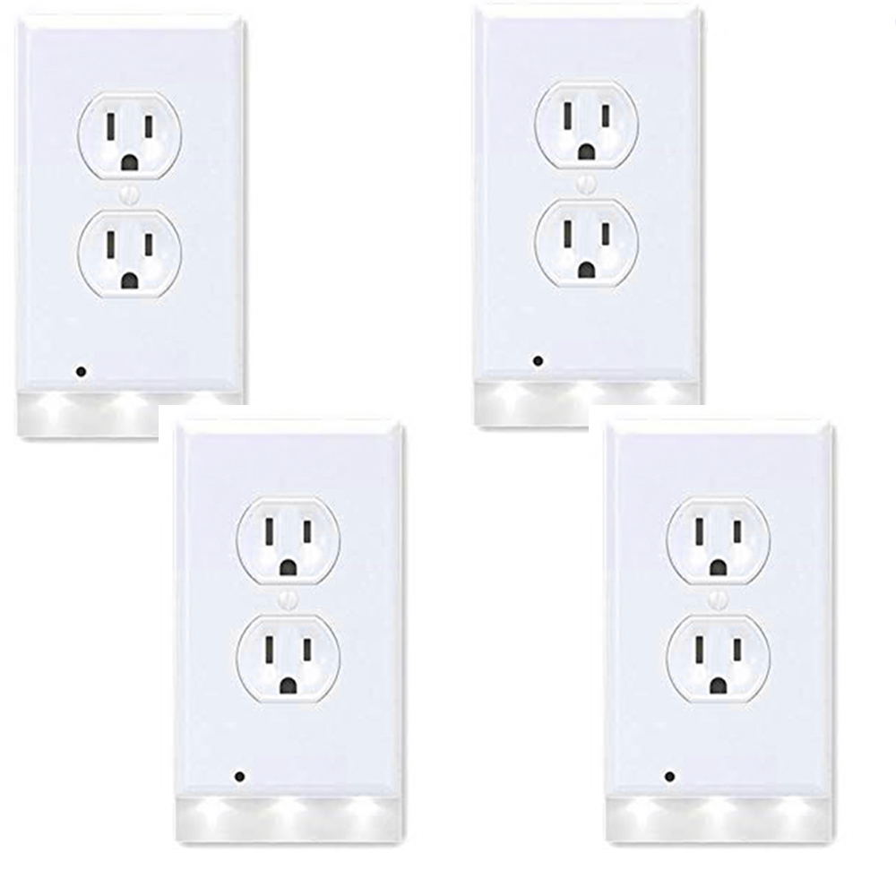 6-Pack Wall Outlet Plate LED Night Light Illuminated Plug Cover With ...
